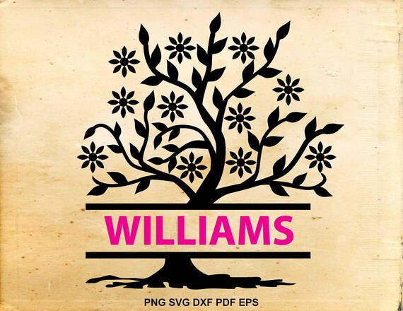 Family tree svg split Tree svg Clipart Tree cutting files | Etsy