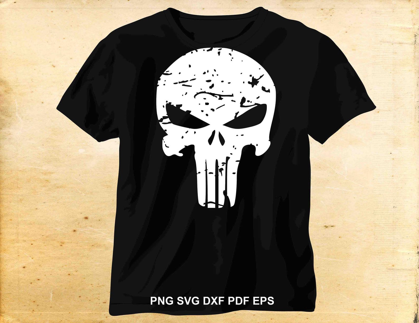 Punisher Skull Svg Distressed Skull Grunge Svg Files | Etsy