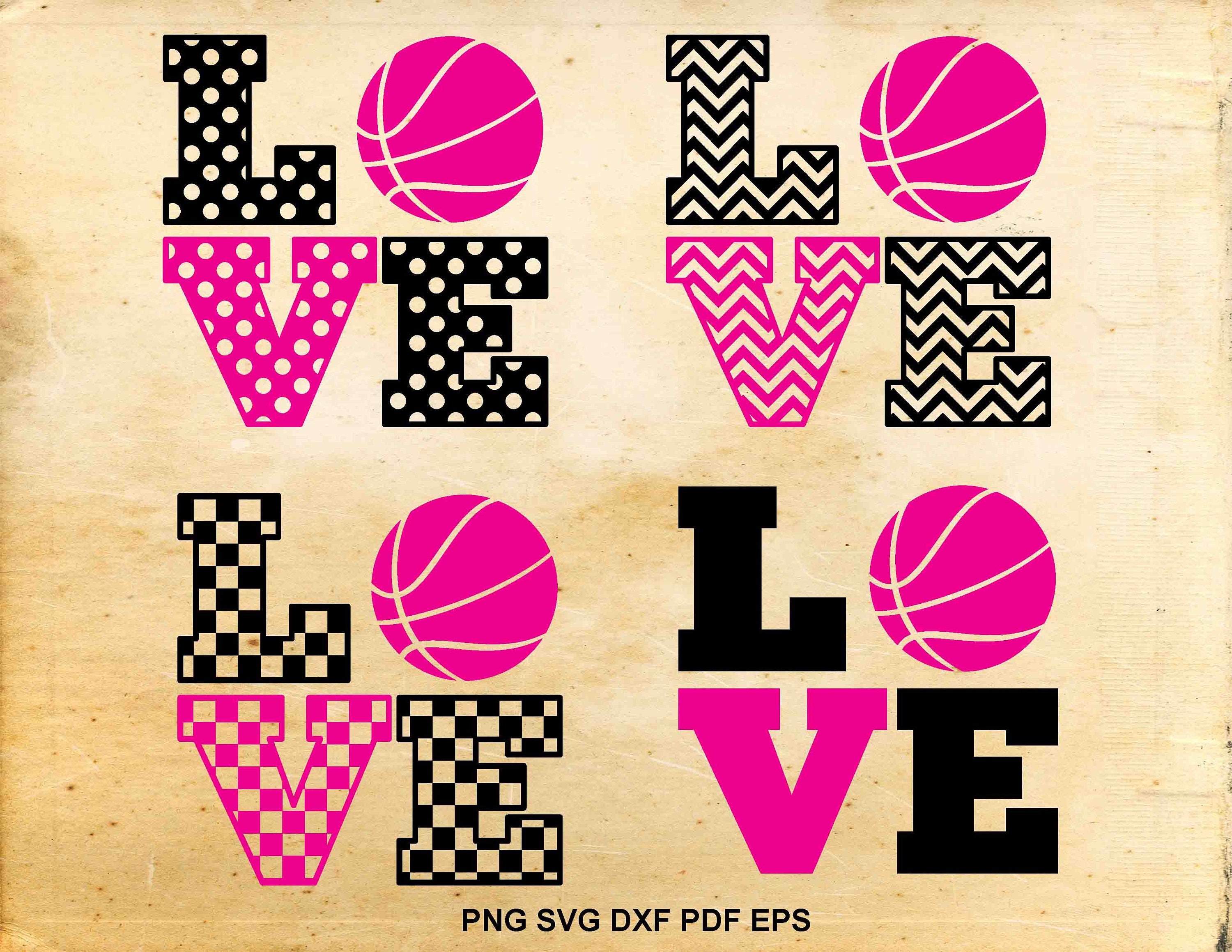 Basketball Svg Cut Files Love Basketball Svg Basketball Ball Etsy