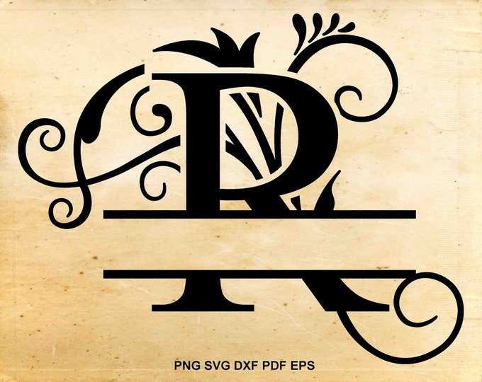 Split Monogram Svg, Monogram Letters, Split Font, Split Initial, Split ...