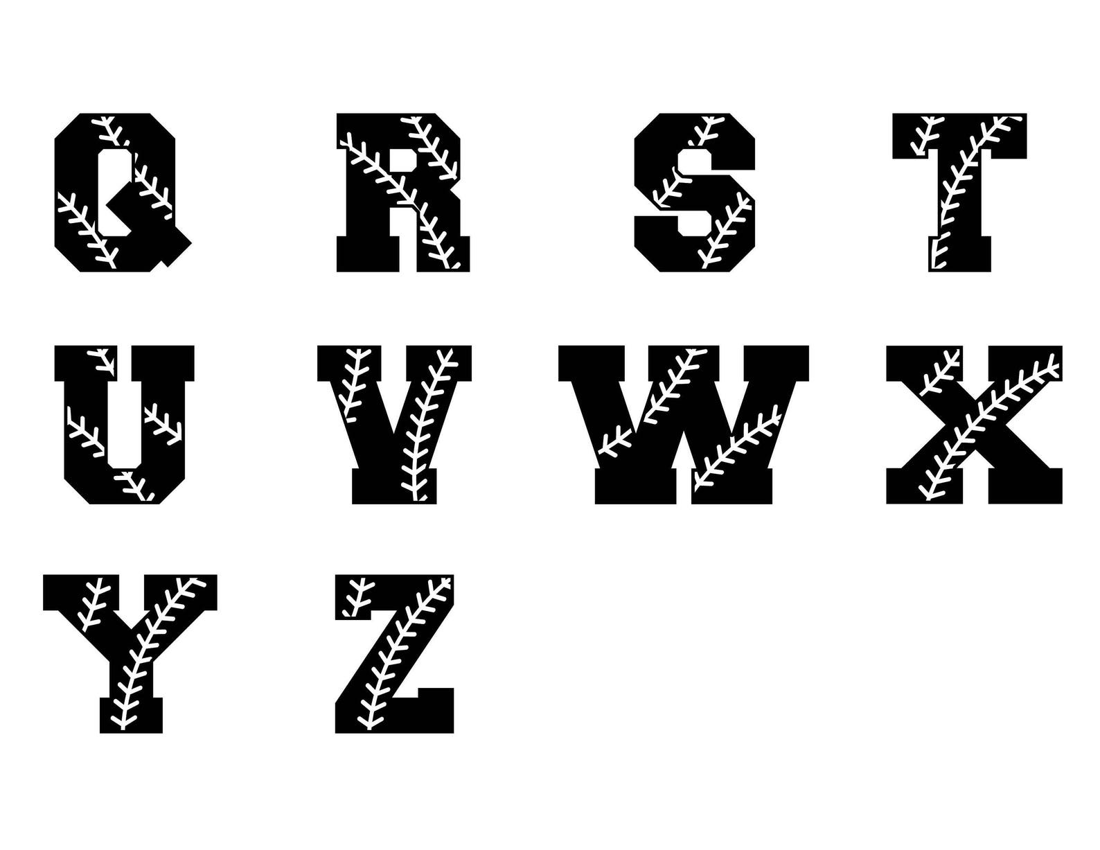 Baseball Alphabet Svg Baseball Font Softball Font Baseball - Etsy