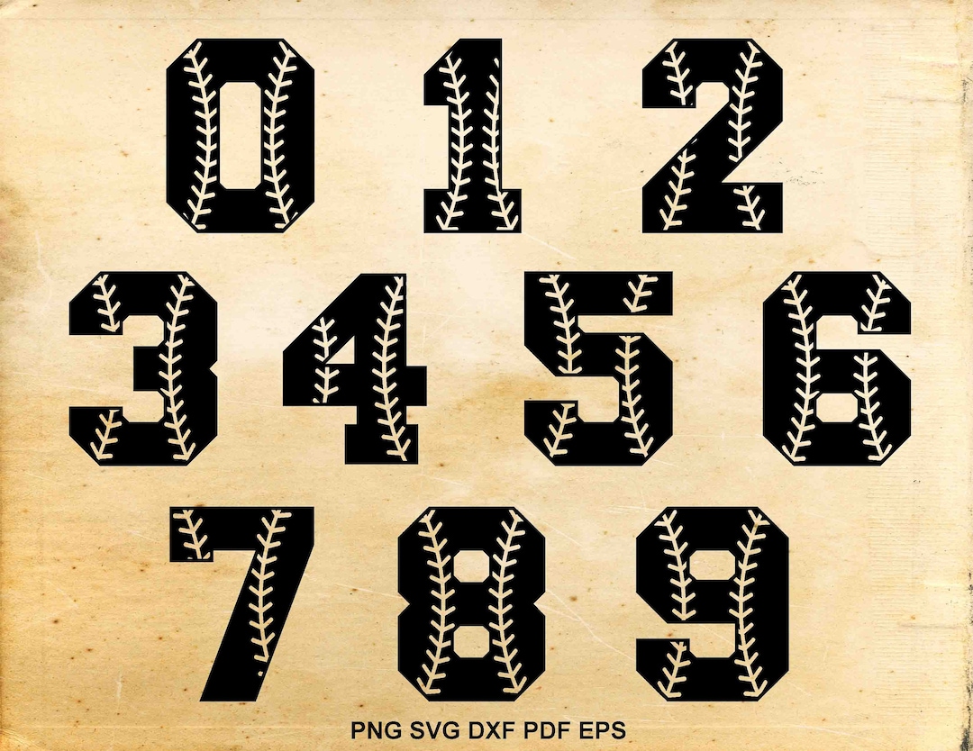 Baseball Font Svg, Baseball Numbers, Baseball Stiches, Softball Font ...