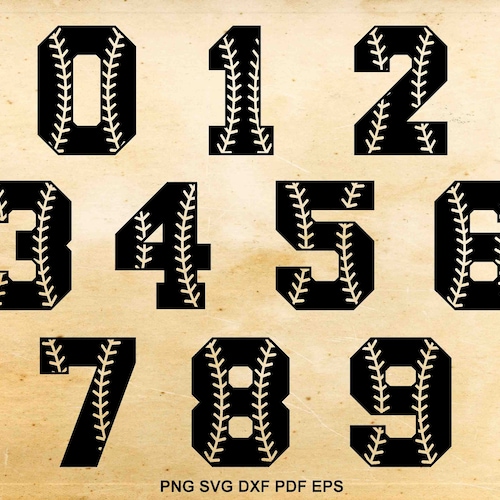 Baseball Font Svg Baseball Numbers Baseball Stiches - Etsy