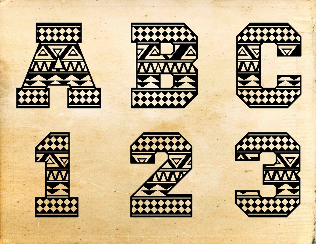 Aztec Font Svg, Aztec Monogram, Aztec Letters, Tribal Font, Aztec ...
