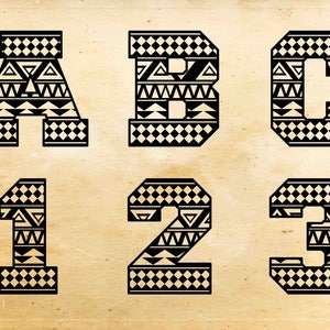 Aztec Font Svg, Aztec Monogram, Aztec Letters, Tribal Font, Aztec ...