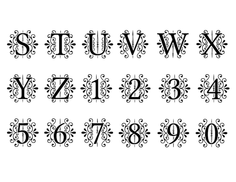 Monograma Letras svg svg inicial Monograma fuente alfabeto - Etsy España