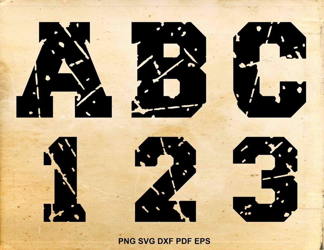 Distressed Font Svg, Distressed Monogram Initials, Distressed Letters ...