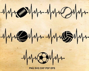 Basketball Heartbeat Svg | Etsy