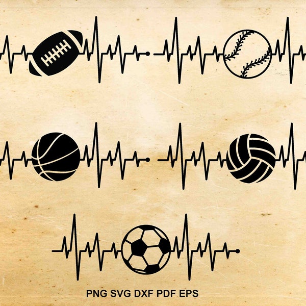 Basketball Heartbeat Svg - Etsy