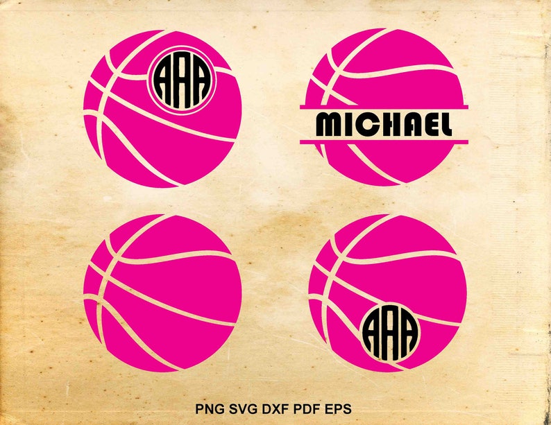 Basketball Svg Files Basketball Monogram Frame Split - Etsy