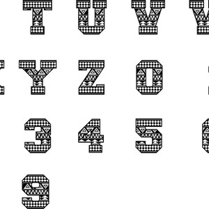 Aztec Font Svg, Aztec Monogram, Aztec Letters, Tribal Font, Aztec ...