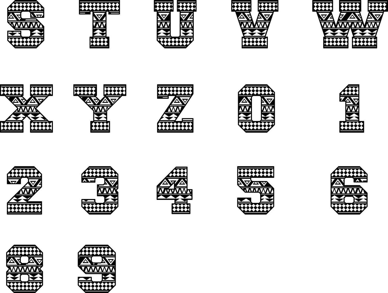 Azteca fuente svg monograma Azteca letras aztecas fuente - Etsy México