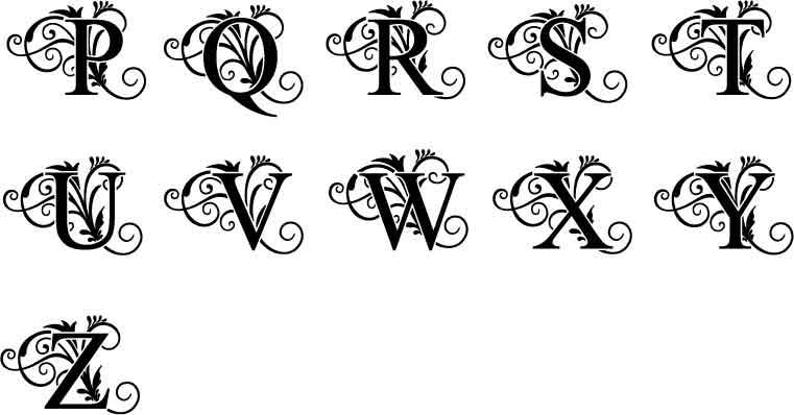 Monogram Alphabet Svg Monogram Letters Wedding Font - Etsy Monogram Alphabet Svg Monogram Letters Wedding Font - Etsy