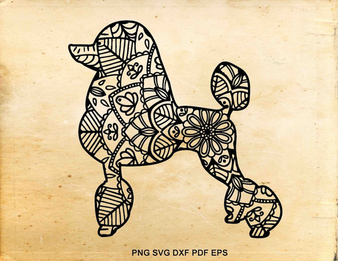Zentangle Poodle svg, Doodle Poodle, Poodle mandala, Poodle dog svg ...