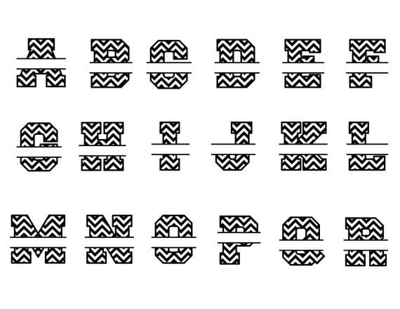 Chevron Split Letter Alphabet