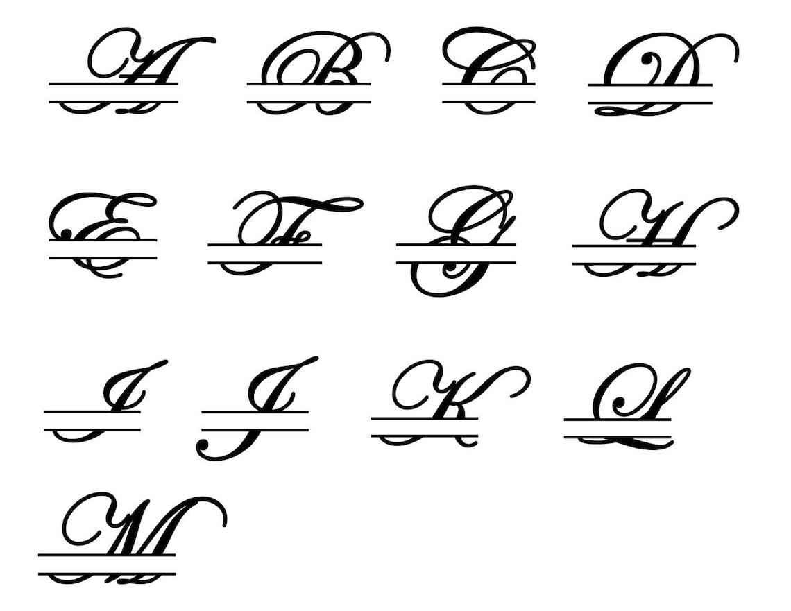 Split Monogram Svg Monogram Alphabet Split Letter Split - Etsy