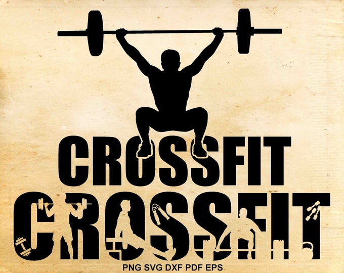 Crossfit Svg Files, Crossfit Clipart Silhouette, Weightlifting Svg ...