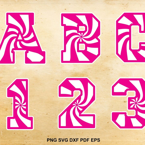 Numbers With Candy Font - Etsy