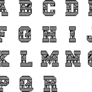Aztec Font Svg, Aztec Monogram, Aztec Letters, Tribal Font, Aztec ...