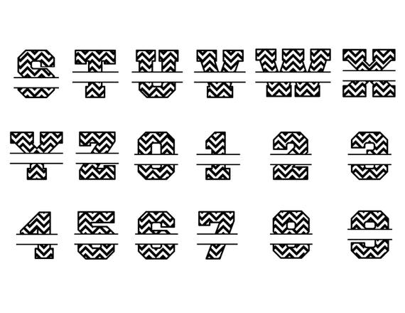 Chevron Split Letter Alphabet