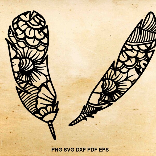 Zentangle Feather - Etsy