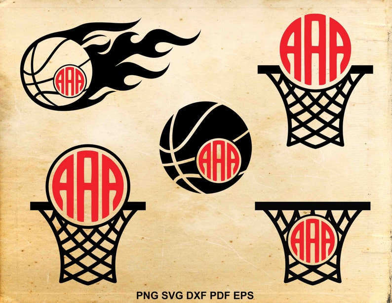 Basketball Monogram Svg Files Monogram Frames Sports Vinyl - Etsy