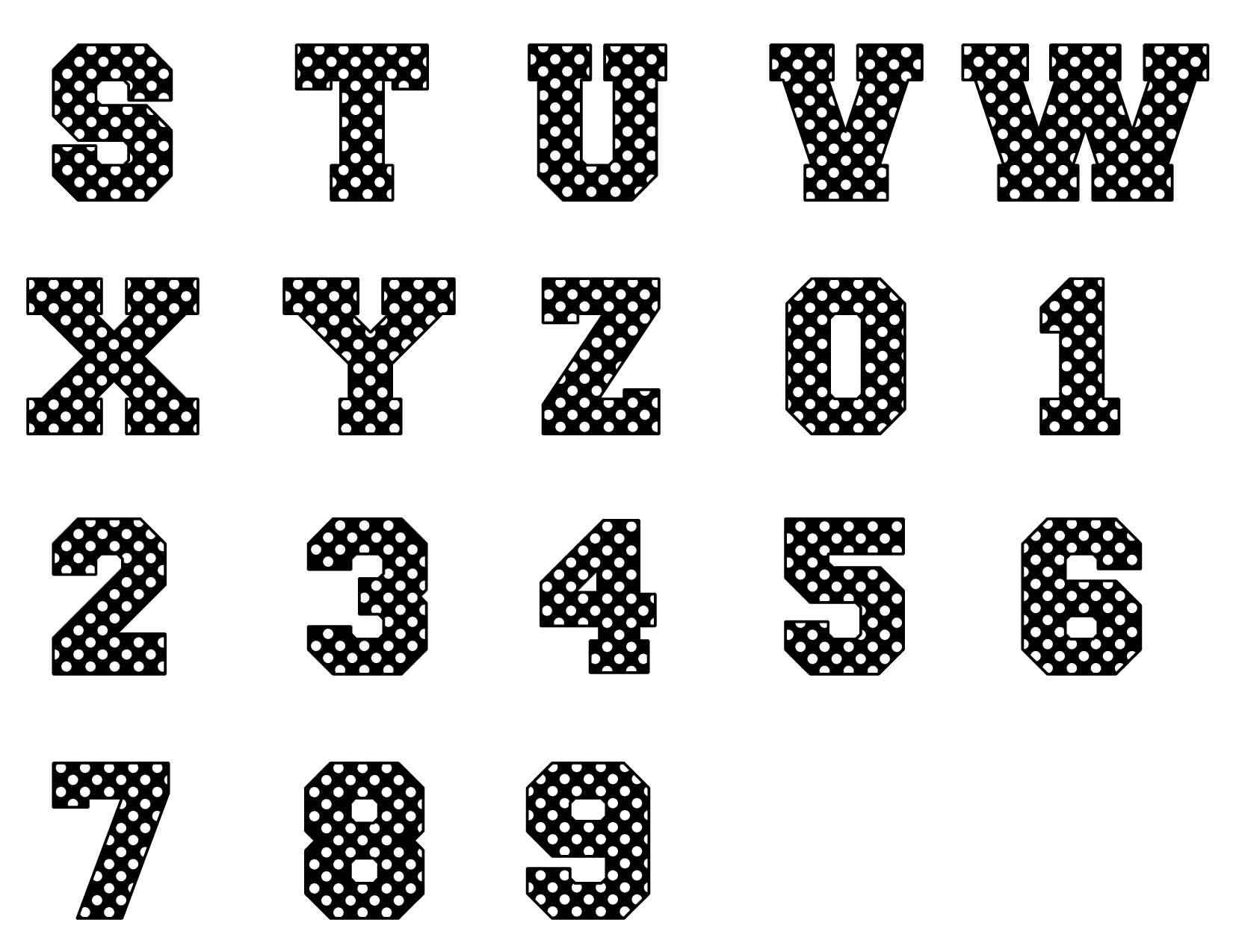 Polka Dot Font Svg Polka Dot Numbers Polkadot Font Polka - Etsy Canada