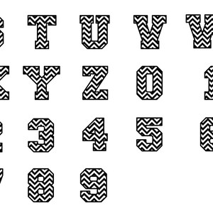 Chevron Font Svg, Chevron Monogram, Chevron Letters, Chevron Numbers ...