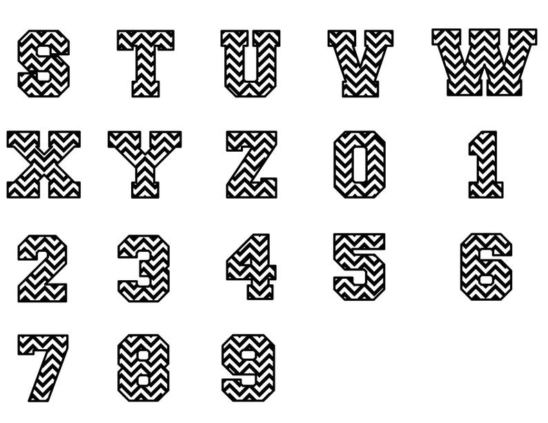 Chevron Font Svg Chevron Monogram Chevron Letters Chevron | Etsy