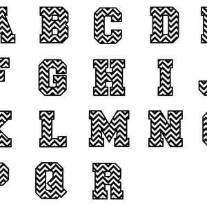 Chevron Font Svg, Chevron Monogram, Chevron Letters, Chevron Numbers ...