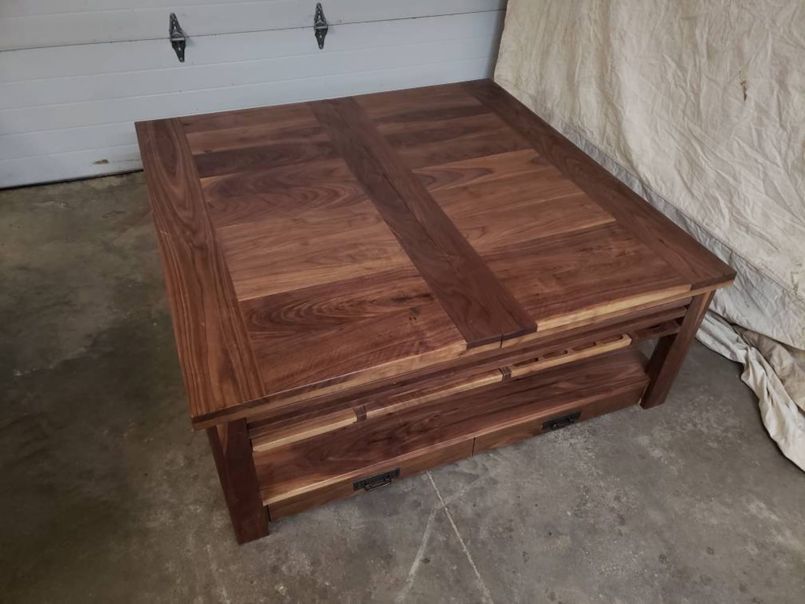 Large Square Game Coffee Table With Accessories. - Etsy