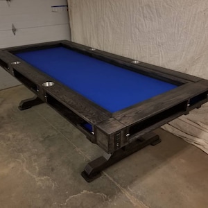 8 Player Oak Board Game Table With Lights and Outlets. - Etsy