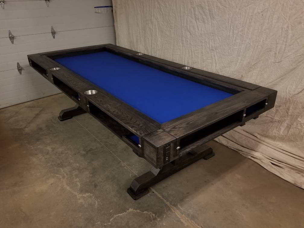 8 Player Oak Board Game Table With Lights and Outlets. - Etsy