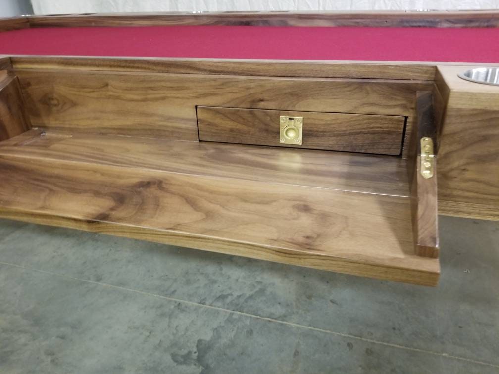 Walnut Game Table With 10 Drawers. - Etsy