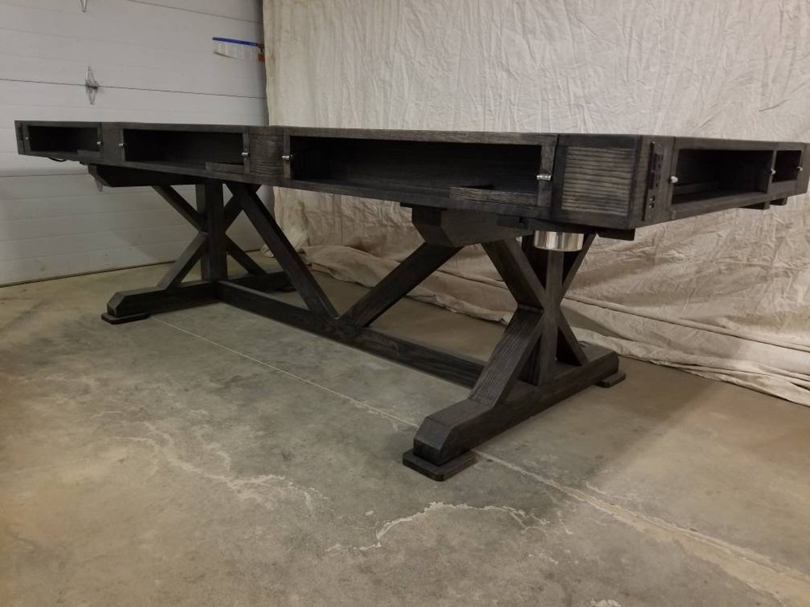 8 Player Oak Board Game Table With Lights and Outlets. - Etsy