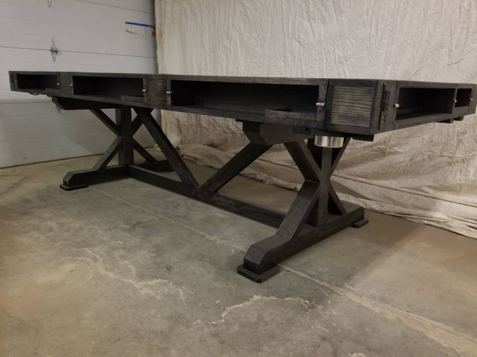 8 Player Oak Board Game Table With Lights and Outlets. - Etsy