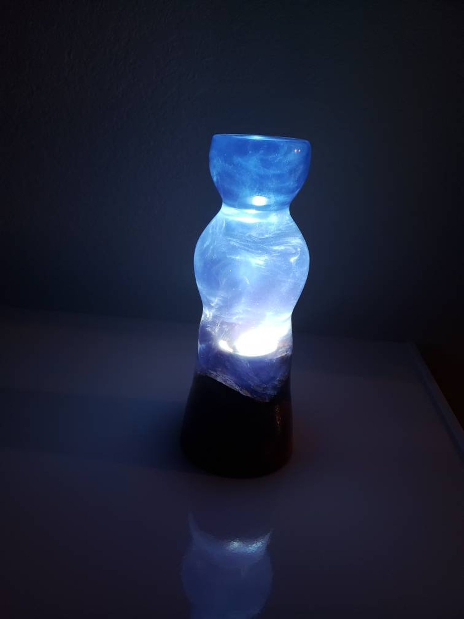 Epoxy Resin Lamp With Wood Base. - Etsy