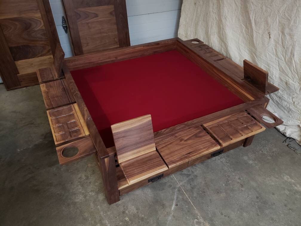 Large Square Game Coffee Table With Accessories. - Etsy