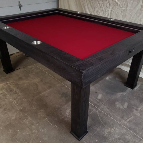 8 Player Oak Board Game Table With Lights and Outlets. - Etsy