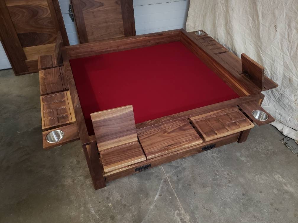 Large Square Game Coffee Table With Accessories. - Etsy