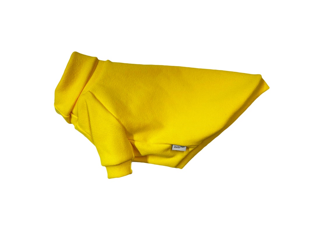 COTTON, Yellow 1x1 Ribbed Knit Turtleneck, Dog Top, Dog Clothing, Dog ...