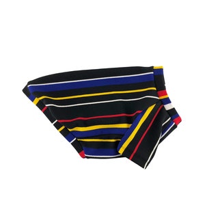Black Colorful Striped Dog Top, Liverpool Textured Knit, Dog Clothing ...