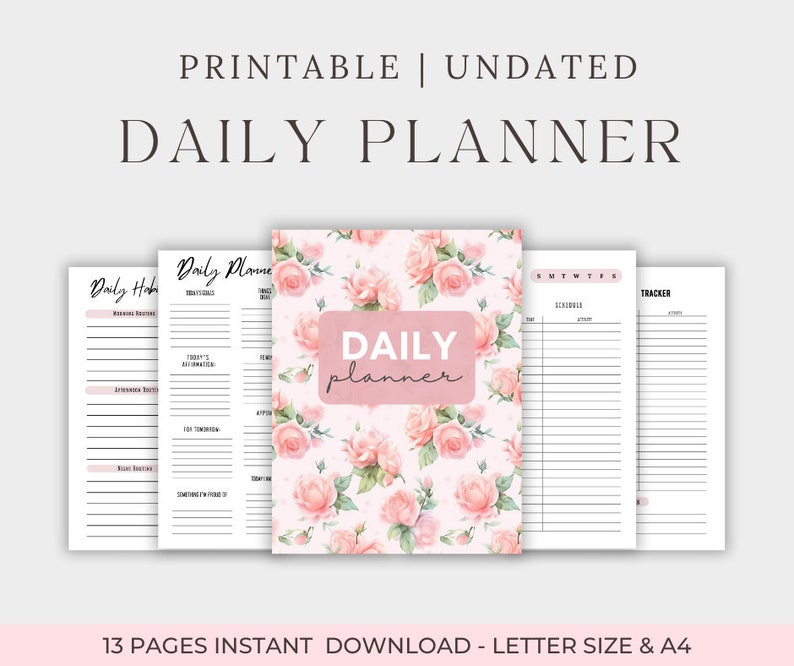 Daily Planner Bundle, Daily Plan Journal, Daily Plan Tracker ...