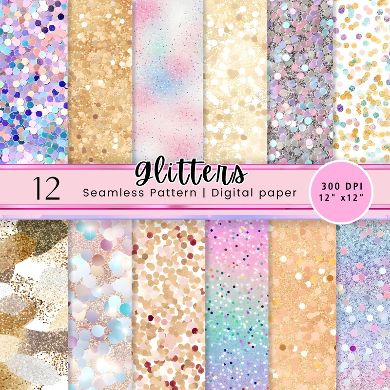 Glitter Digital Paper - Etsy
