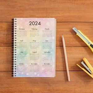 2024 Rainbow Calendar Digital Printable 2024 Calendar - Etsy