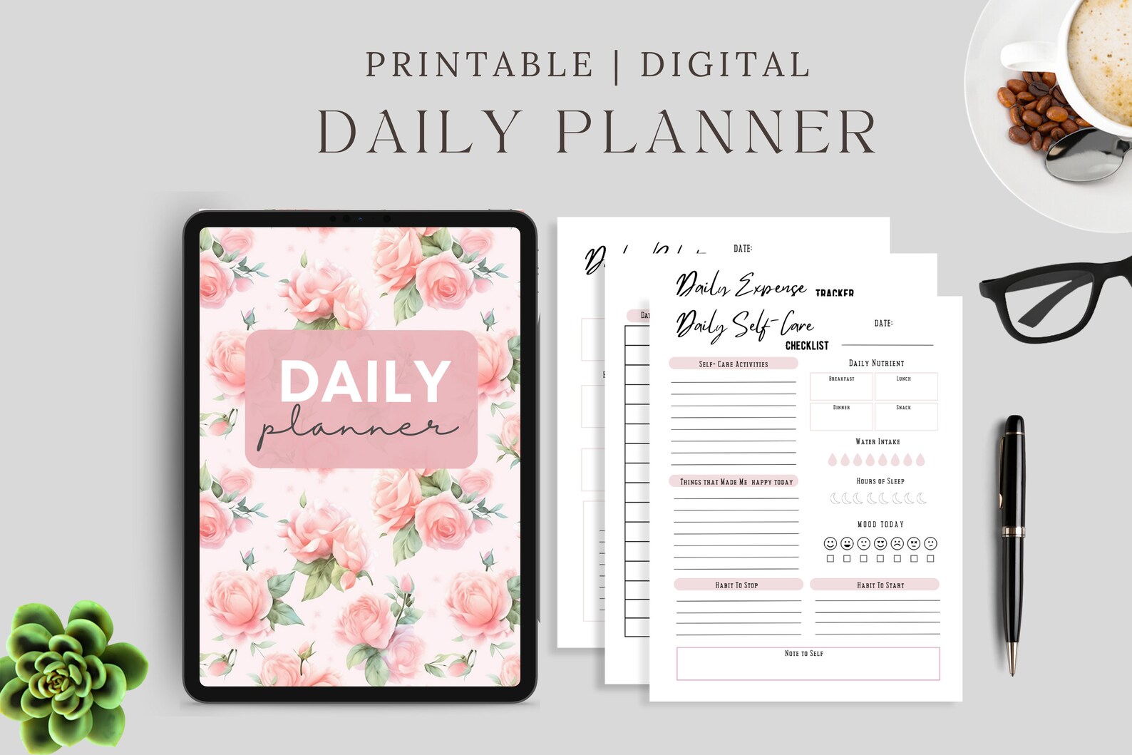 Daily Planner Bundle, Daily Plan Journal, Daily Plan Tracker ...