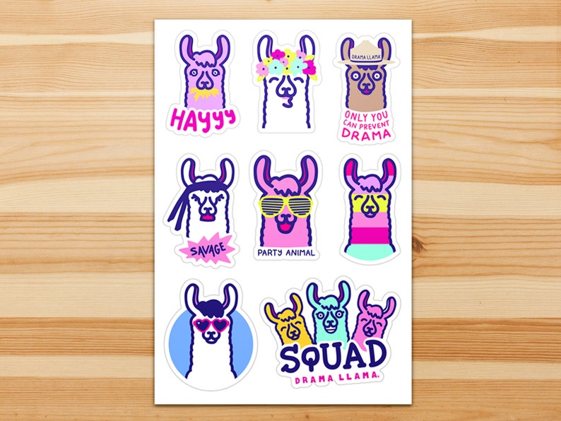 Drama Llama llama-ted Edition Sticker Sheet FREE Shipping With 8 ...