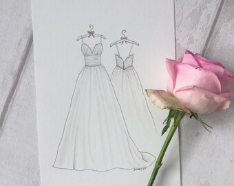 Dress drawing | Etsy