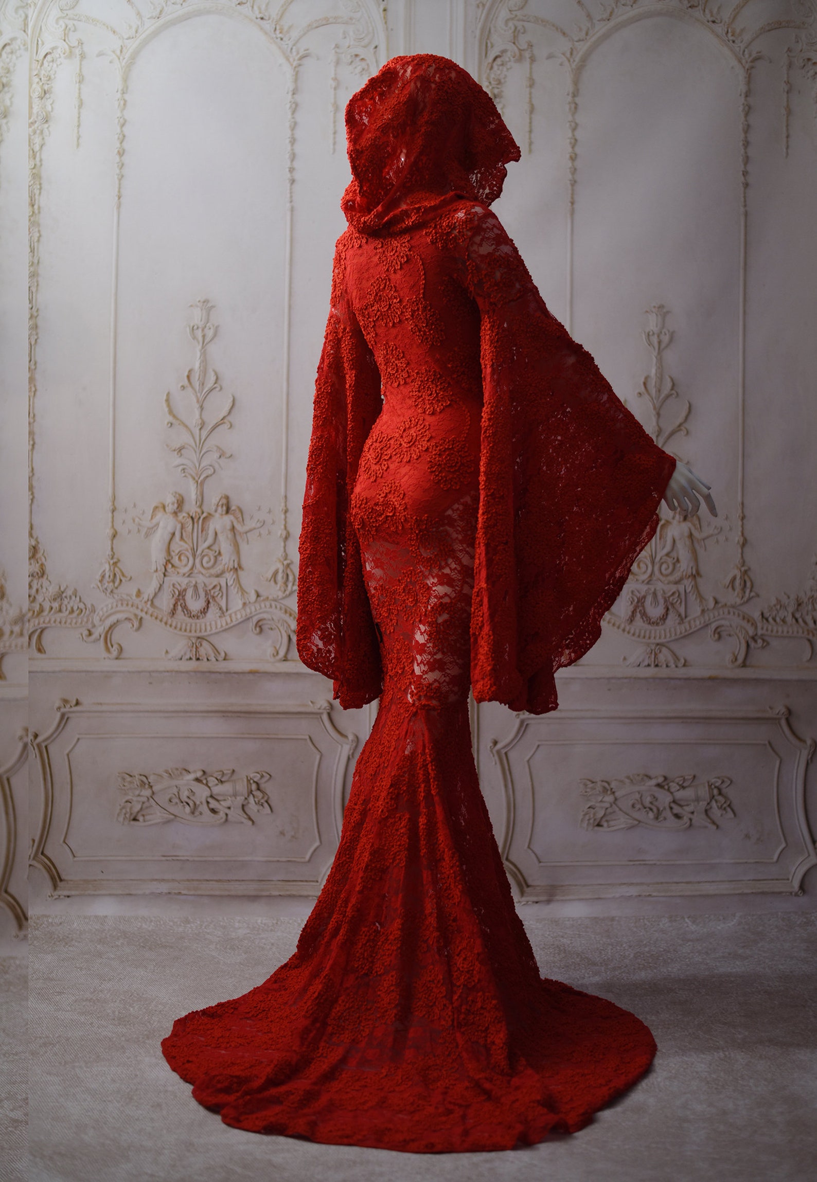 Red Gothic Lace Dress With Bodysuit - Etsy Canada