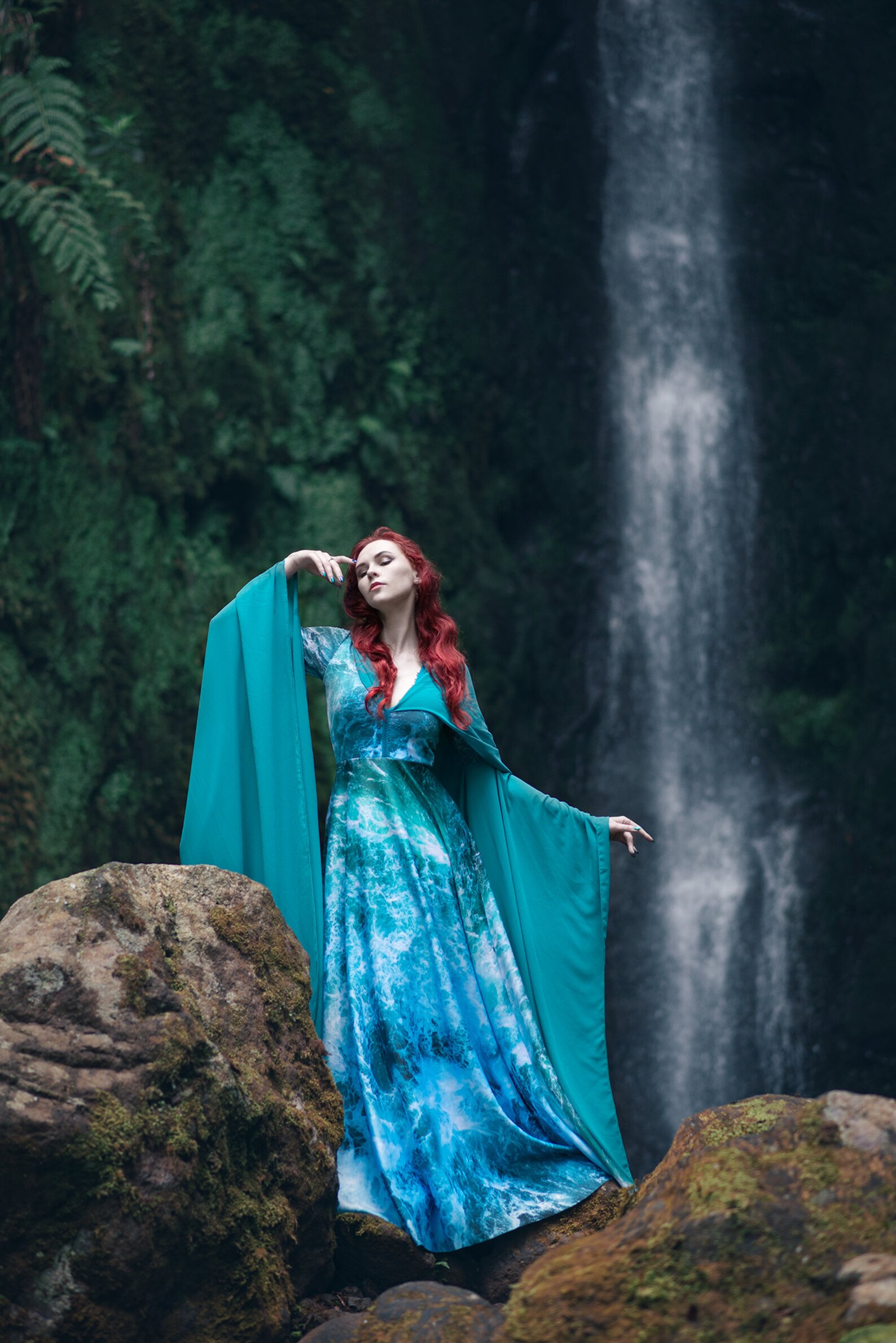 Elven Ocean Dress Water Fantasy Fairy Elven Fairytale Gothic Wedding ...